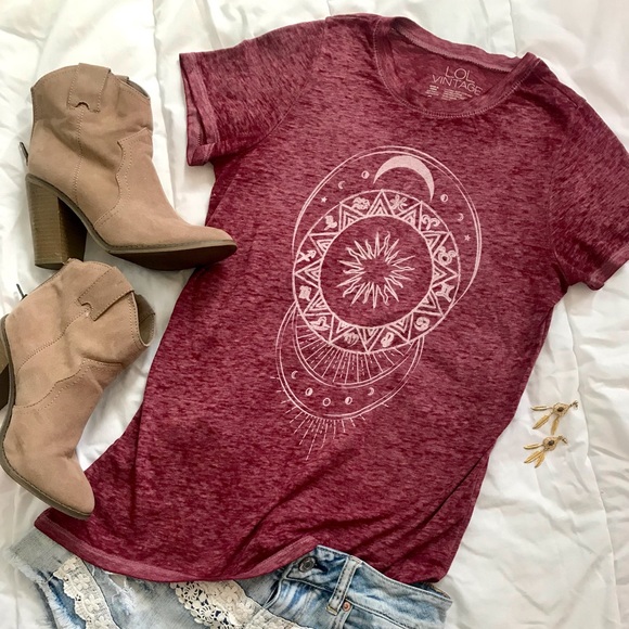 L.O.L. Vintage | Tops | Vintagestyle Boho Burnout Tee | Poshmark